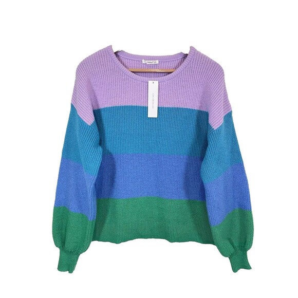 Timing | Sweaters | Timing Sweater Stripe Colorblock Blue Green Purple ...